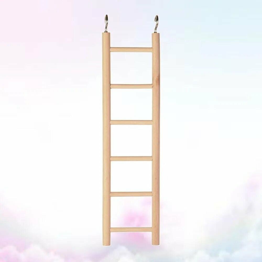 Подвесная деревянная лестница для клетки попугаев и мелких птиц, с металлическими крючками