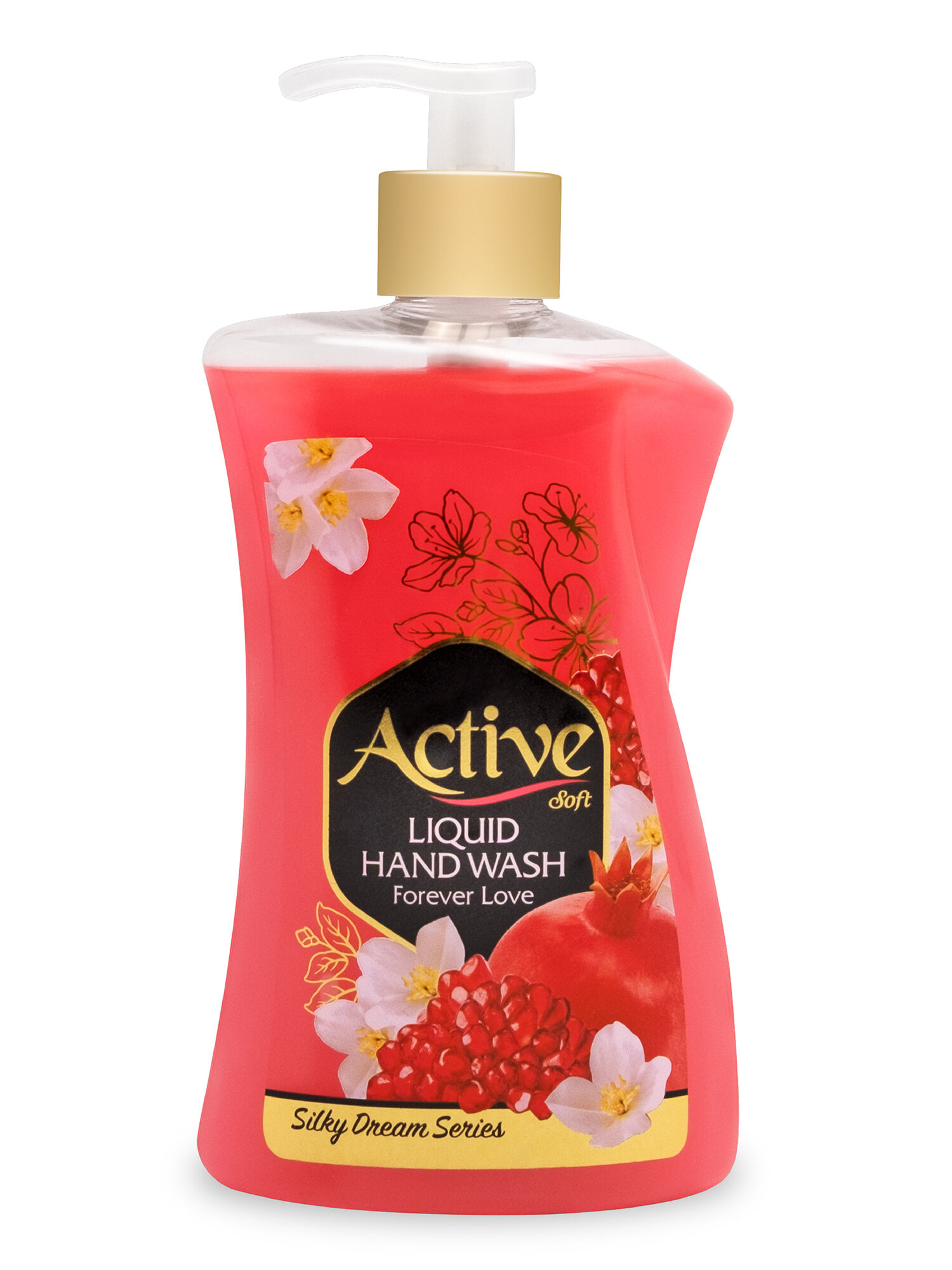 Жидкое мыло ACTIVE иран с соевым белком и витамином E "Вечная любовь", дозатор, 450 мл