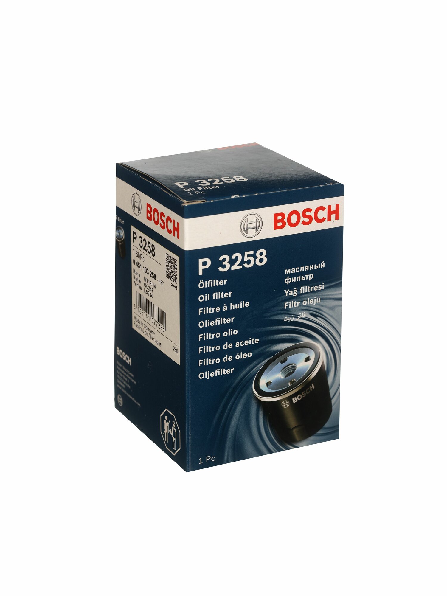 Фильтр масляный двигателя BOSCH (0 451 103 258) — фото 1