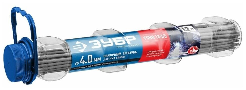 Электроды сварочные ЗУБР Профессионал УОНИ, с основным покрытием, м 4.0x350, 1.2 кг