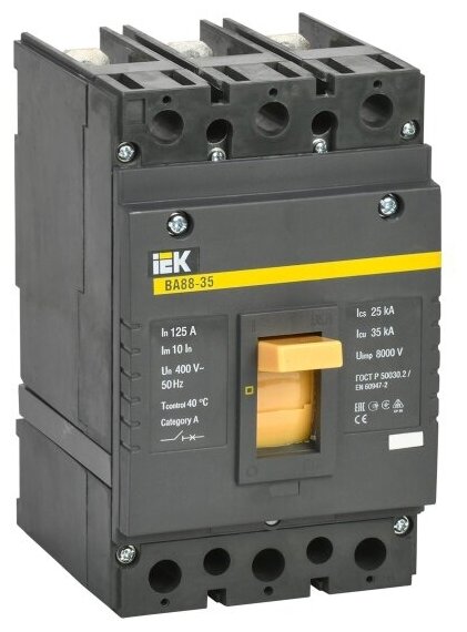 Автоматический выключатель силовой Iek 3п 125А 35кА ВА 88-35, SVA30-3-0125