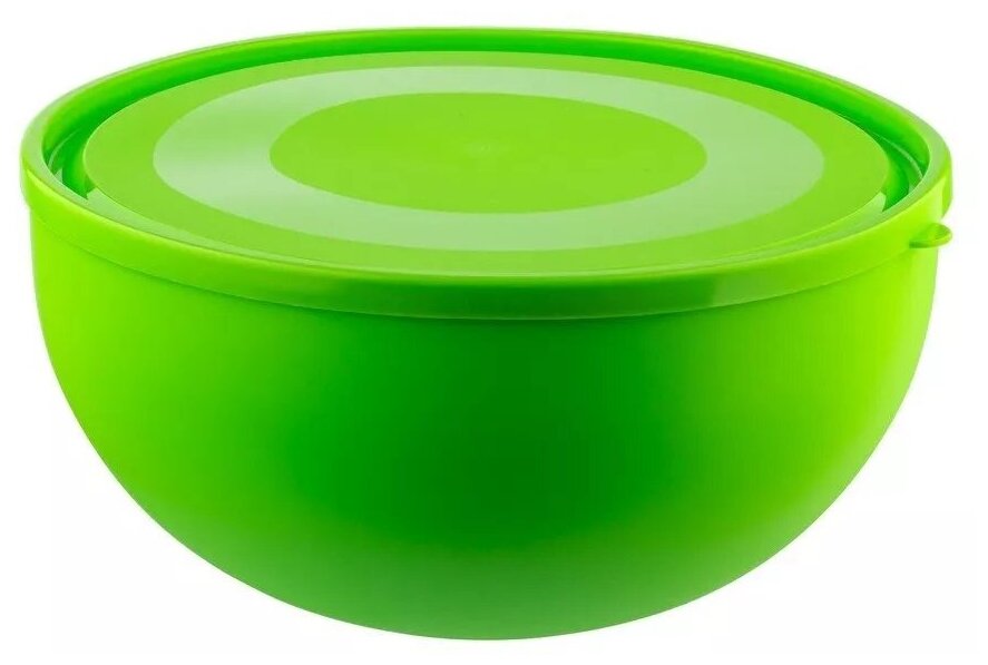 Салатница с крышкой 2,5л Ø210*108 светло-зеленый ЭльфПл. 281 (Артикул: 4100013739)