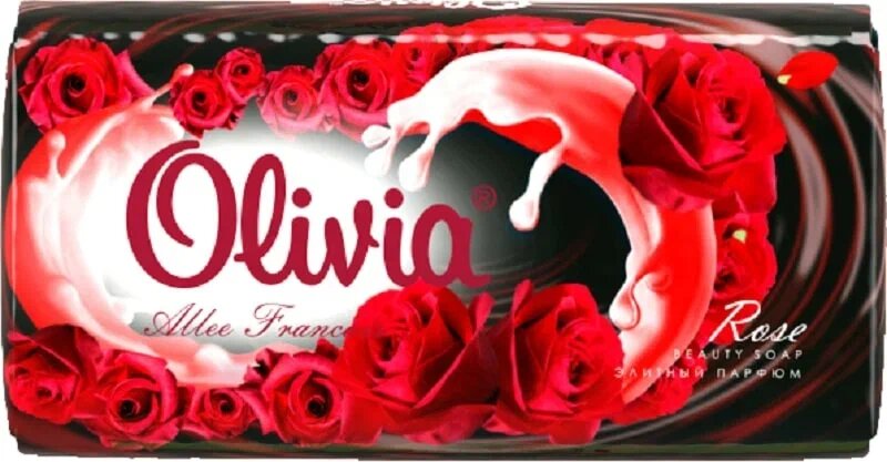 Мыло Olivia "Allee Francais", Роза, туалетное твердое, 90 г