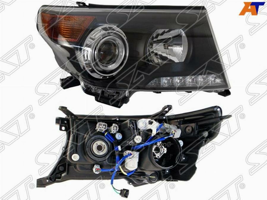 SAT ST-212-11U5BR Фара Toyota Land Cruiser (J200) 07-15 (Справа/ ДХО/ С электрокорректором/ черная Brownstone)