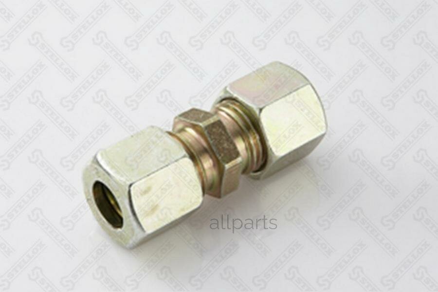 STELLOX 8521212SX фитинг ! соединитель резьб. прямой (м) D10x1-D10x1, с2втулк. опорн. d8,2гайки,2врезн\MAN, MB