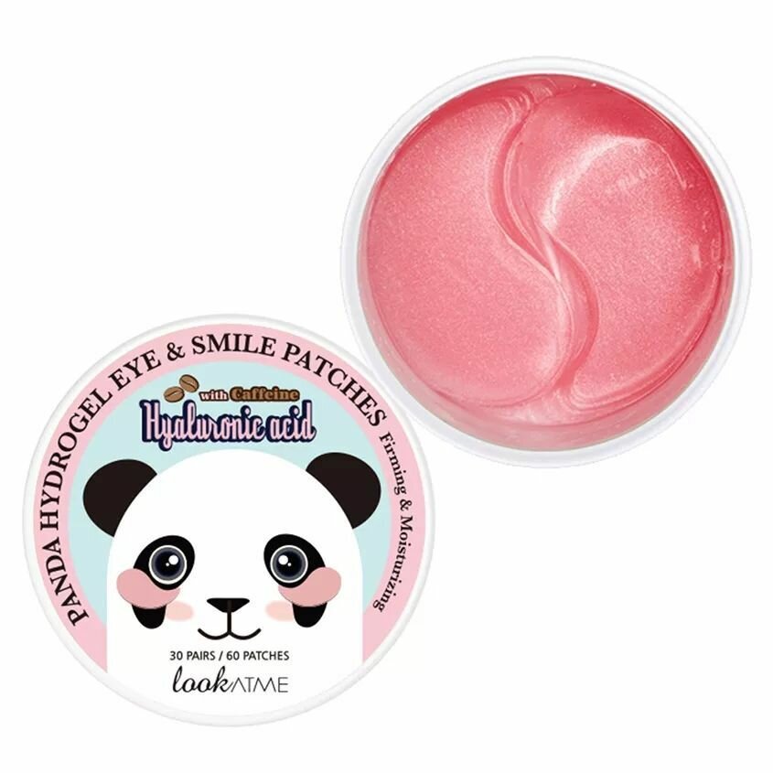 LOOK AT ME Патчи для глаз гидрогелевые c гиалуроновой кислотой и кофеином Panda Hydrogel Eye & Smile Patches, 60 шт.
