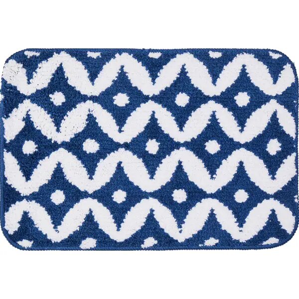 Коврик декоративный полиэстер Microfiber HF-1004-4759 40x60 см цвет синий