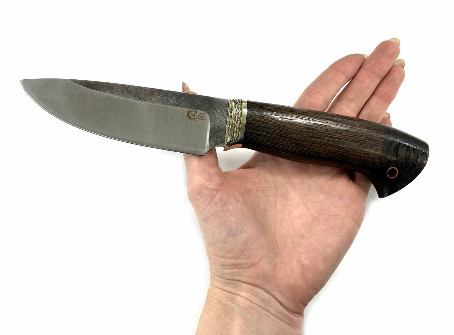 Нож Сокол, 95Х18 со следами ковки, венге, мельхиор