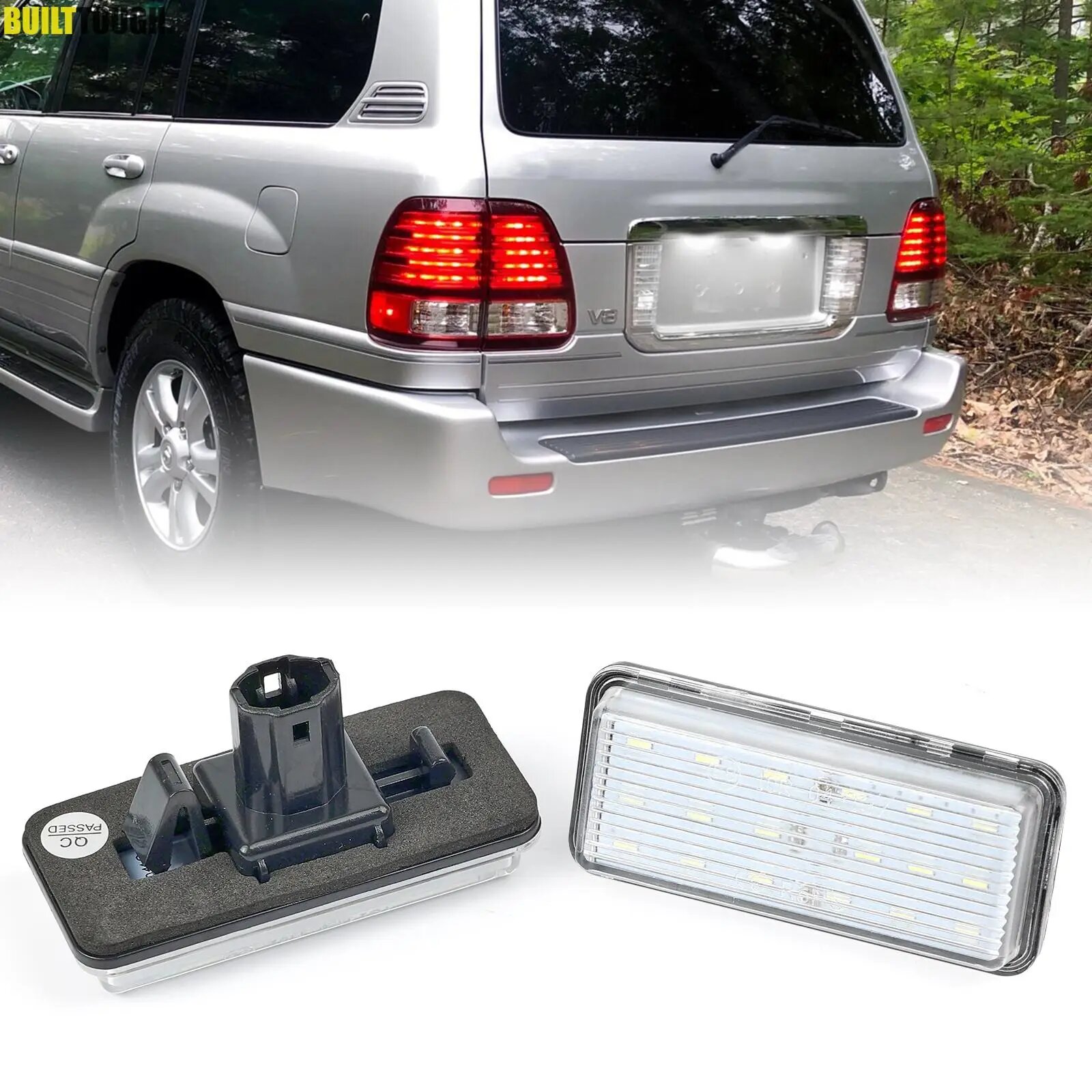 2 светодиодных фонаря номерного знака Canbus для Toyota Land Cruiser 100 200 Prado 120 Reiz 4D Mark X для Lexus LX470 570 GX470