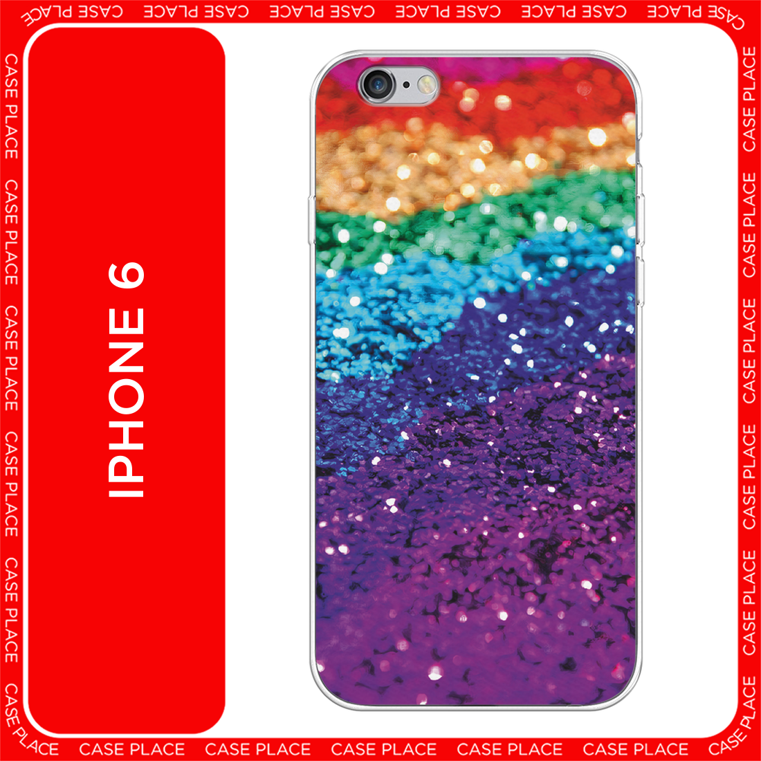 Чехол на Apple iPhone 6 / Айфон 6 с принтом Блестящая радуга рисунок