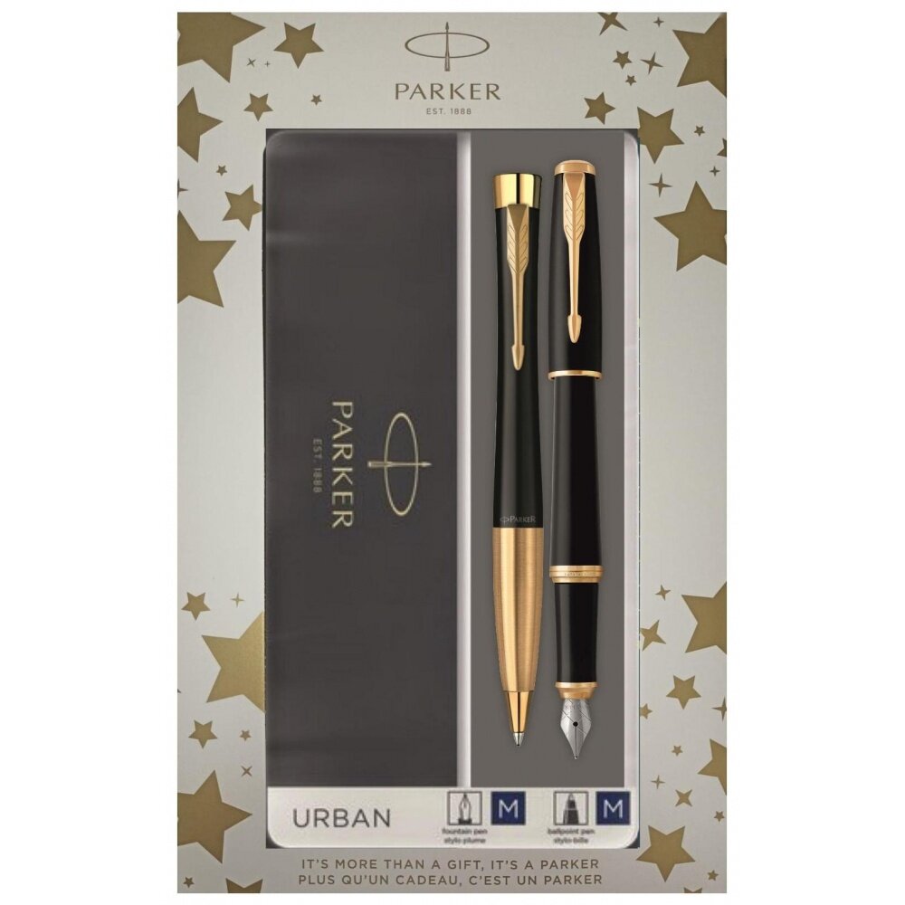 Parker 2093381-STAR Набор: шариковая + перьевая ручки parker urban core fk200, muted black gt (перо m)