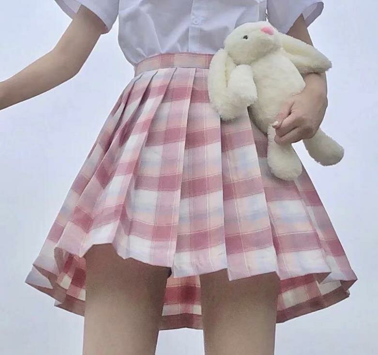 Сексуальное нижнее белье, школьная форма, клетчатый галстук, комплект из двух частей из полиэстера в японском и корейском стиле. (В комплекте розовая клетчатая юбка.)