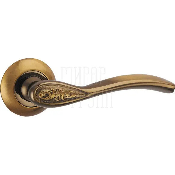 Дверная ручка Punto (Пунто) на круглой розетке "RUMBA" TL кофе глянец