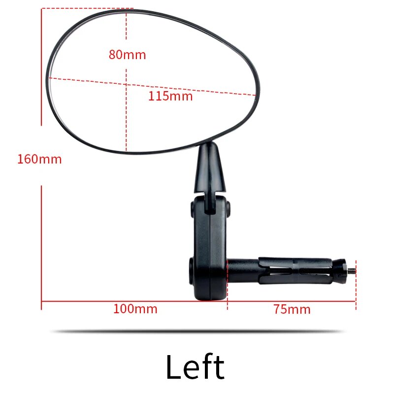 EasyDo Зеркало для велосипеда черное ПК 80x115 мм LEFT