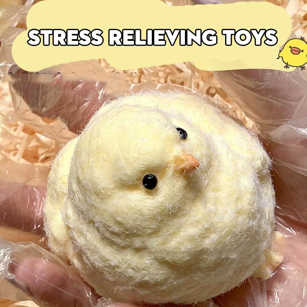 Мягкая плюшевая имитация желтой курицы, сжимающая и щипающая игрушки