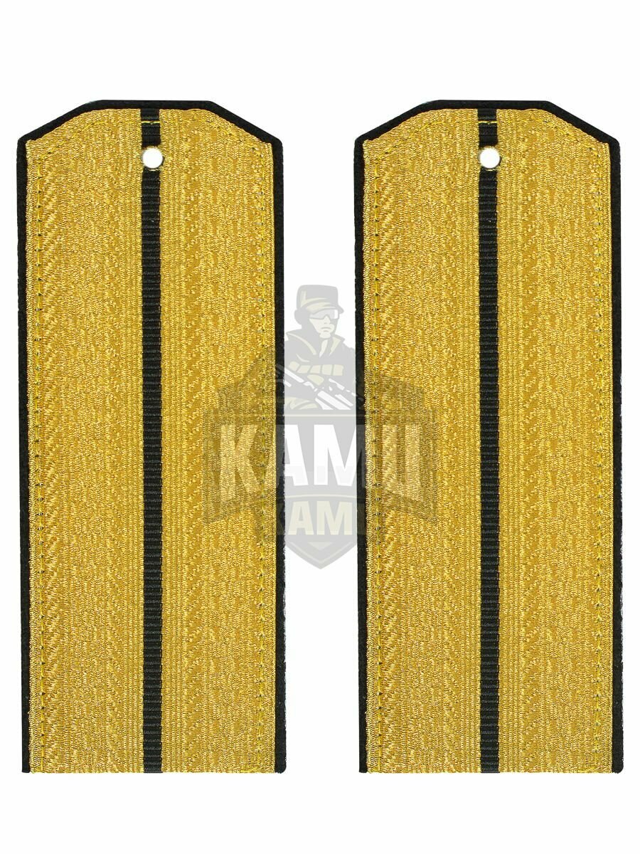 Погоны ВМФ парадные золотые 1 просвет Кляммеры в комплекте картон 14х5,5см 752124