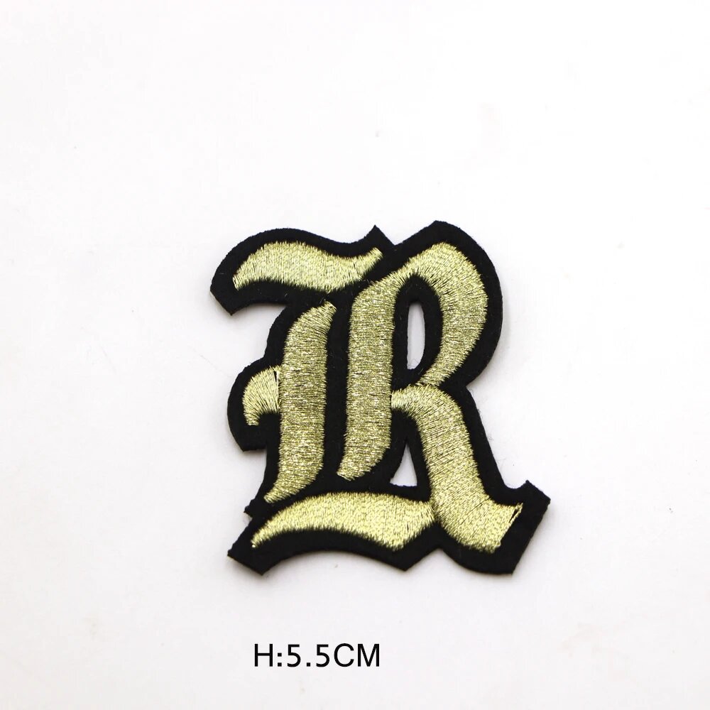 Золотые вышитые буквы греческого алфавита для одежды R