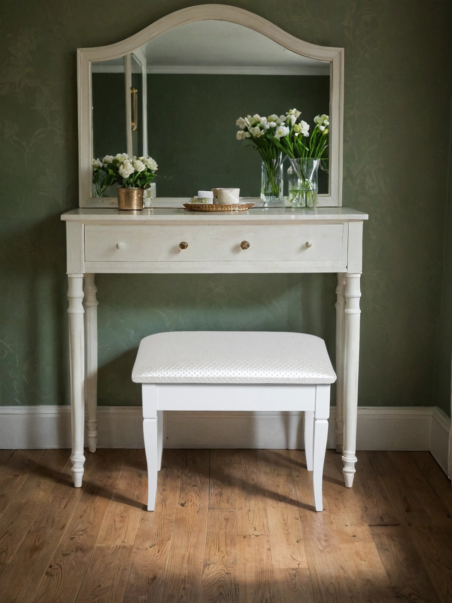 Пуфик банкетка в прихожую Мебелик с сиденьем Ретро М с ящиком белый, ткань экокожа белый