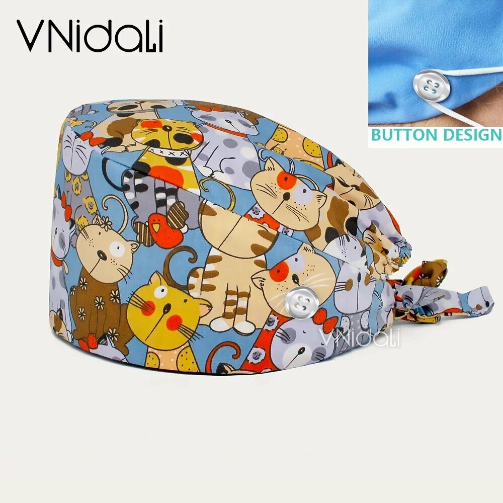 Шапочки для медсестер vnidali из хлопка cap
