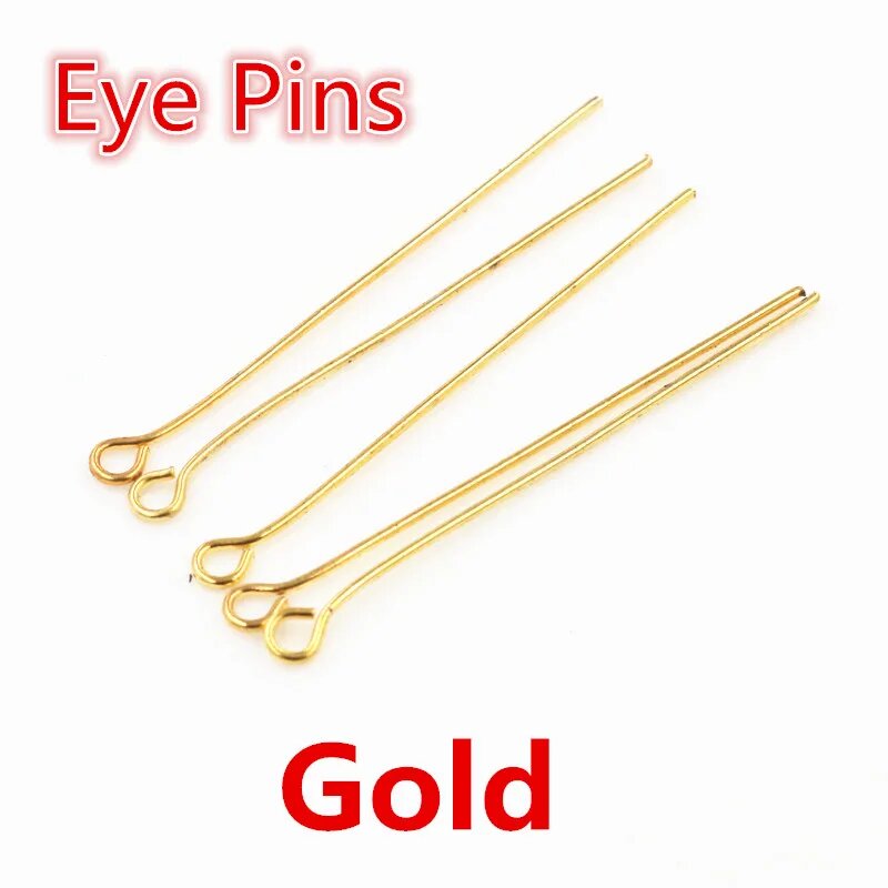 Золотые булавки для бижутерии Wadsfred 200 шт. 30mm x 200pcs, Eye-Gold