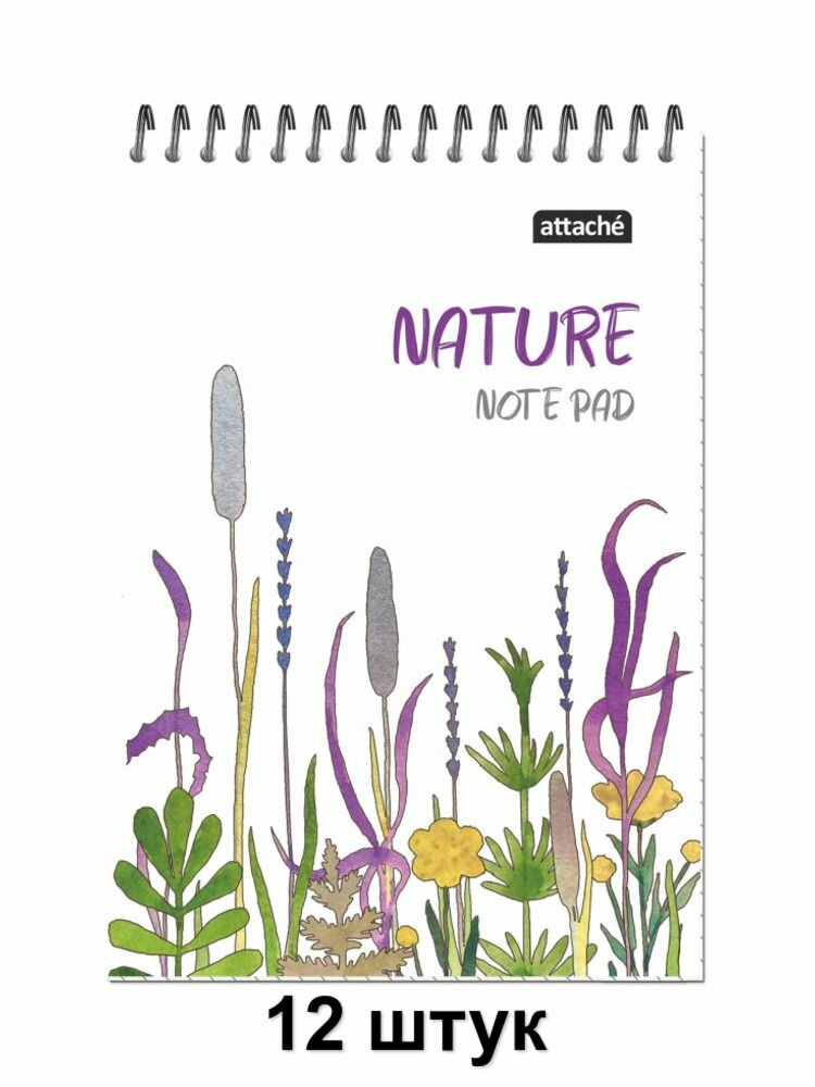 Attache Блокнот Nature White flowers А5, 60 листов, 12 шт