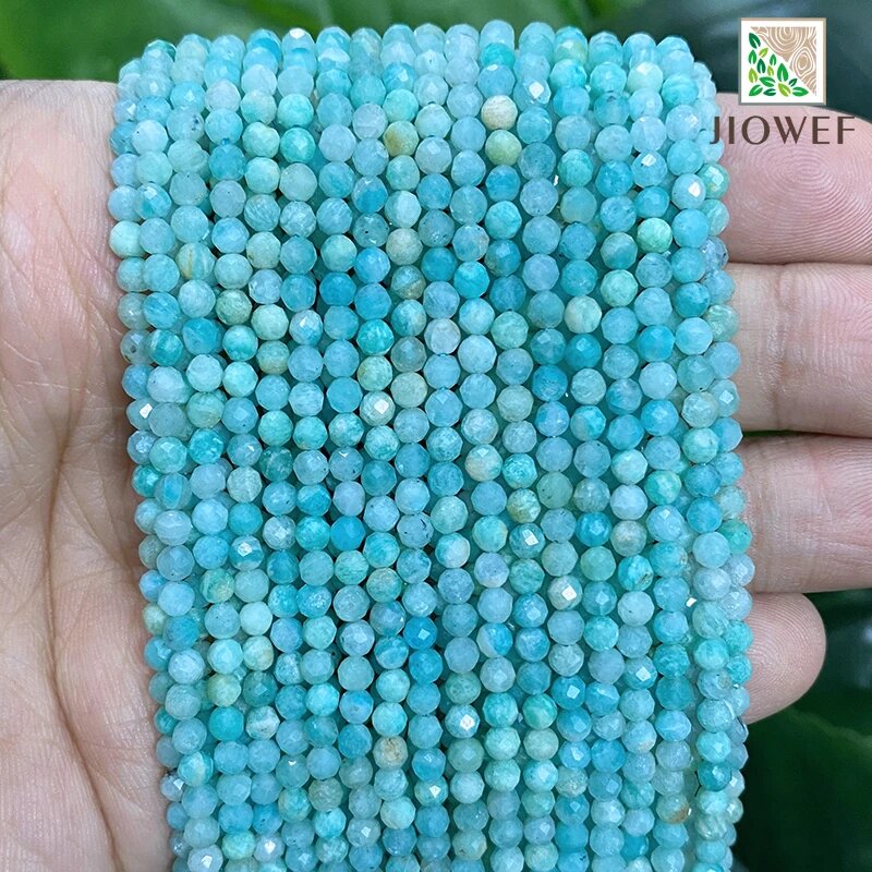 Натуральные бусины амазонит агат лунный камень 2мм/3мм 3mm-about 120pcs, Blue Amazonite