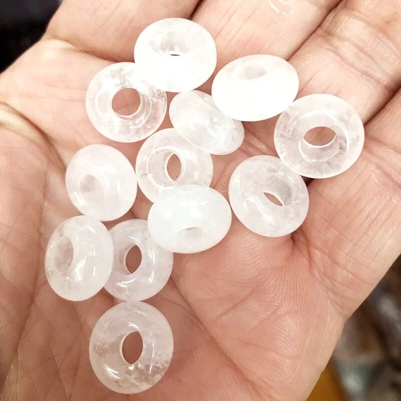 Натуральные бусины из нефрита, яшмы и кристаллов Белый, picture color