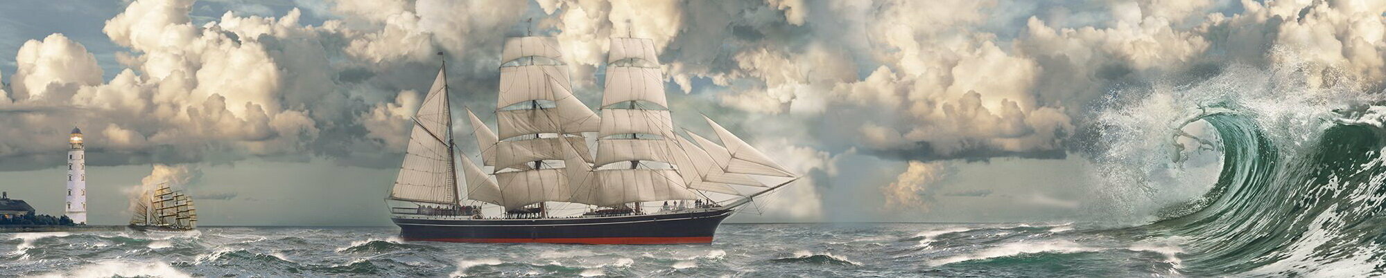 Фартук для кухни из АБС пластика 3000*600*1,5мм. Кухонный фартук ABS с фотопечатью "Морское путешествие"