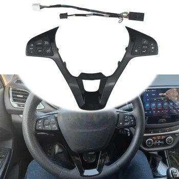 Кнопка рулевого колеса (черная глянцевая) для Лада Веста, Хрей, Ларгус ФЛ / Вставка в руль Lada Vesta, XRay, Largus FL кнопки Bluetooth телефона круиз контроль громкости.