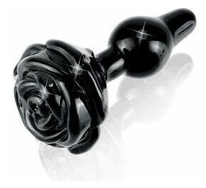 Анальная стеклянная пробка с розочкой. Удовольствия на каждый день
