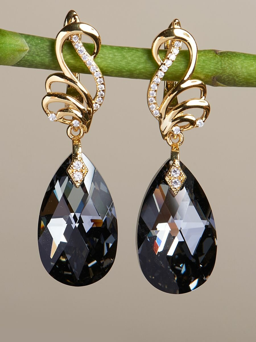 Серьги, кристаллы Swarovski, кристалл, стекло