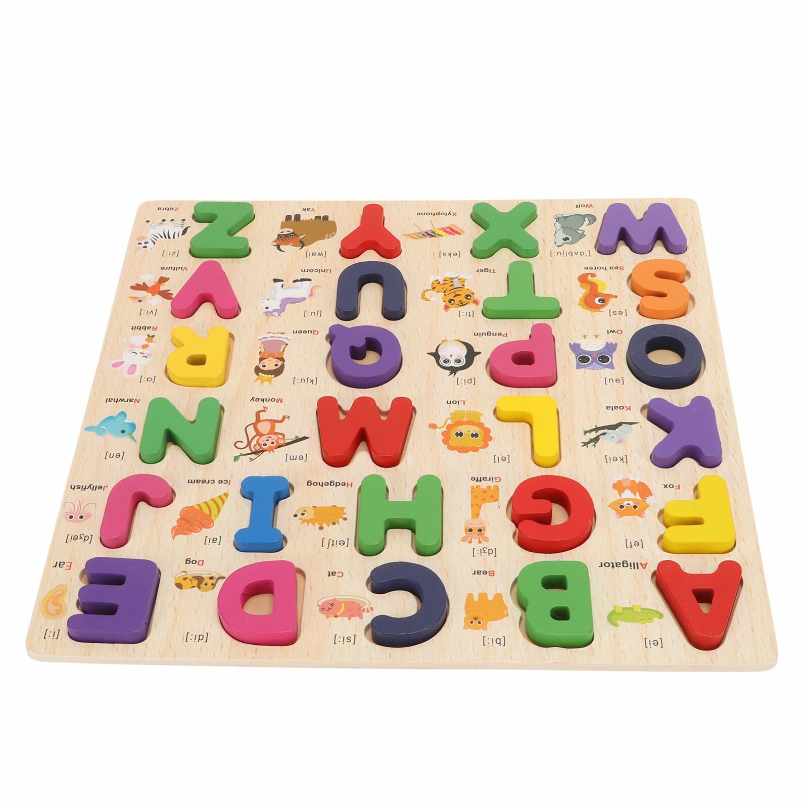 Алфавит-головоломка, деревянные заглавные буквы, раннее обучение, познавательная головоломка, доска для интеллектуального развития, игрушки для просвещения
