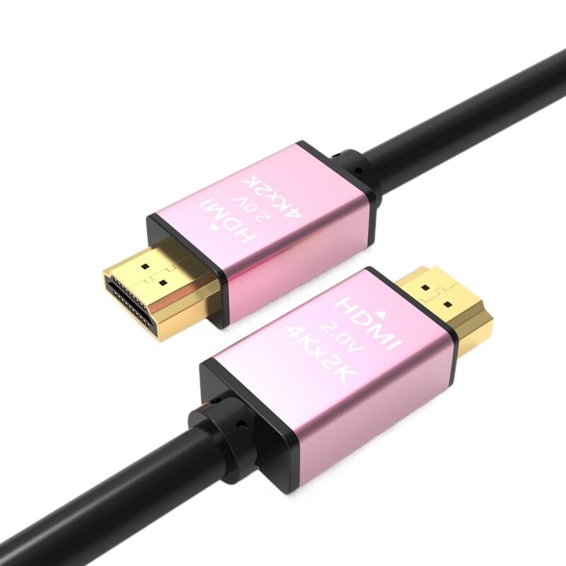 Кабель HDMI 2.0, 5 м, алюминиевый корпус, розовый