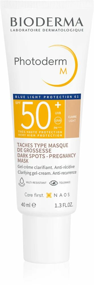 Bioderma Тонирующий солнцезащитный крем для лица SPF 50+ , оттенок- светлый, Photoderm M, 40 мл