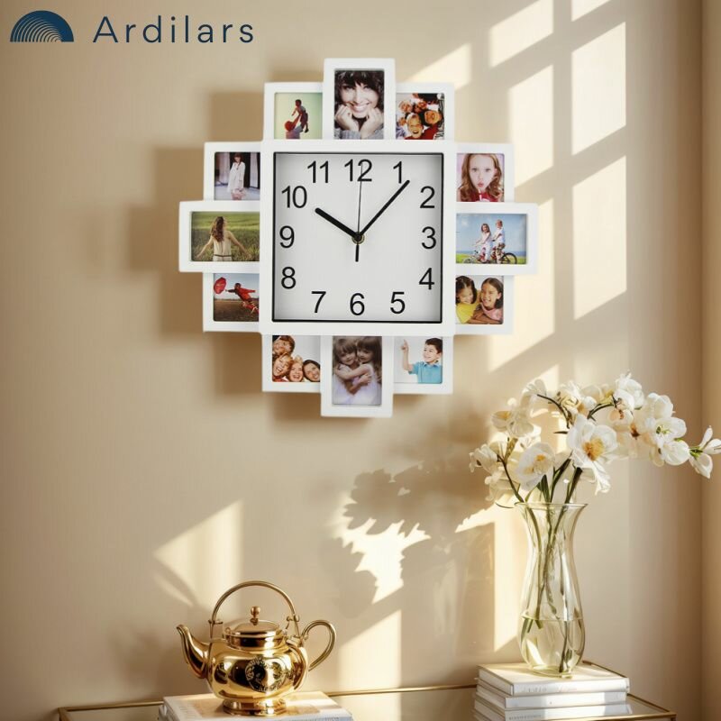 Фоторамка большая часы настенные на кухню