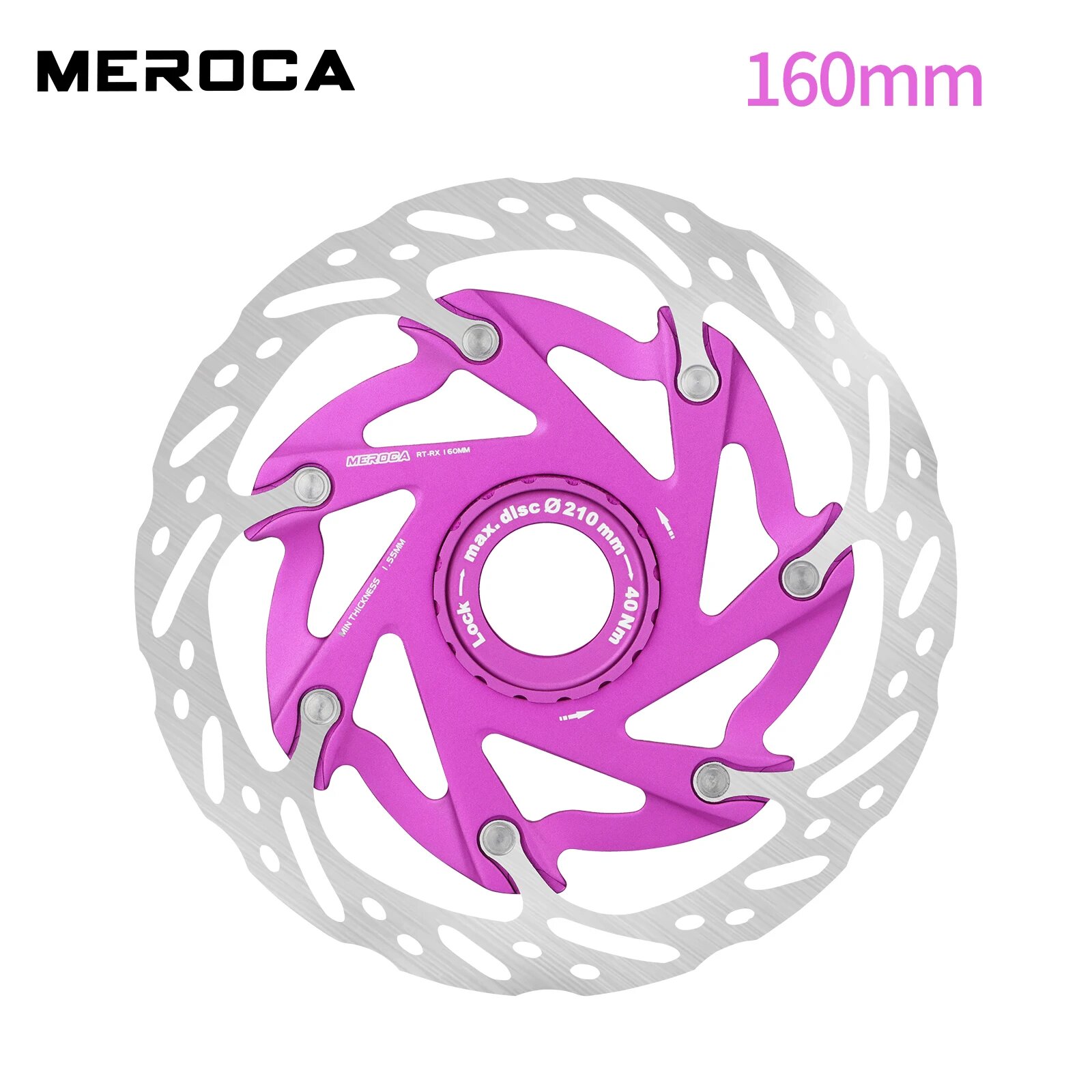Тормозной диск 160 мм center lock rotor Для дорожных велосипедов /горных велосипедов, Фиолетовый цвет