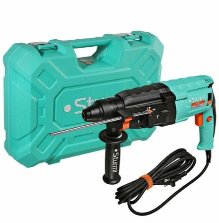 Перфоратор сетевой ударный STURM RH-2524BR (800Вт, SDS+, 3Дж, 0-5600уд/мин, 0-1200об/мин, 3 режима, кабель 4м, кейс)