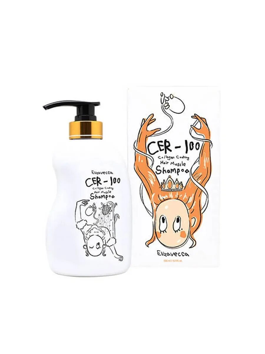 Шампунь Elizavecca CER-100, с коллагеном, для тонких и поврежденных волос, 347670026
