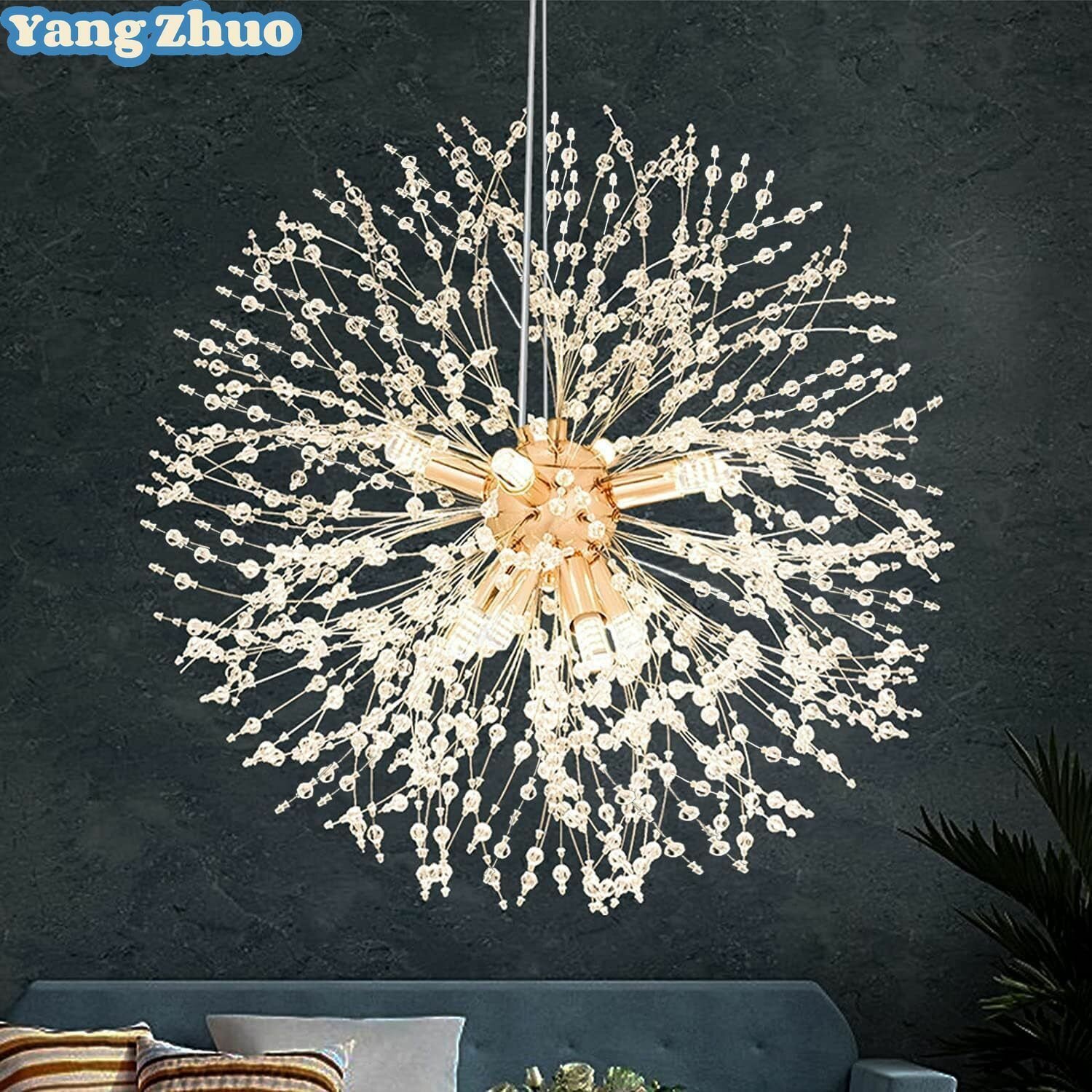 Современные хрустальные люстры, фейерверки, хрустальные светильники и люстры в виде одуванчиков подходят для фойе, коридоров, входных групп, кухонь и спален.