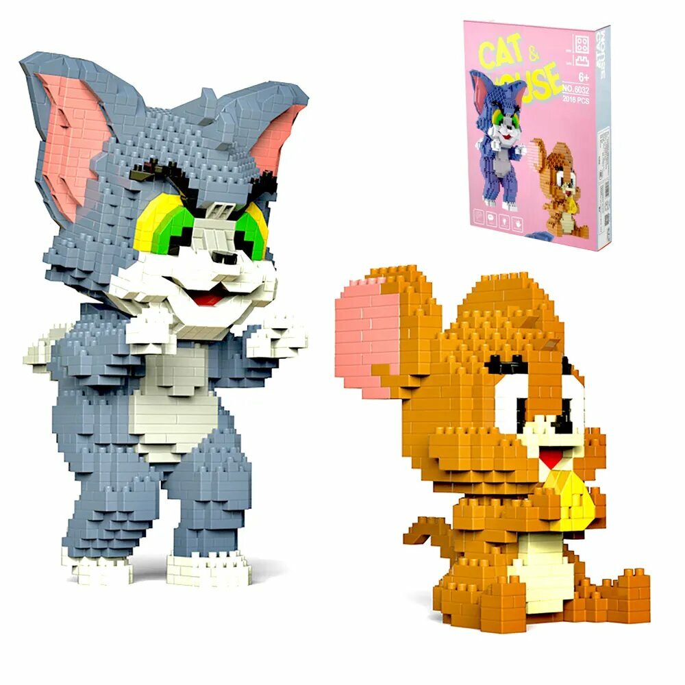 Конструктор совместим с Lego 3D "Том и Джерри", 2016 деталей, пластик, для мальчиков и девочек, от 3 лет