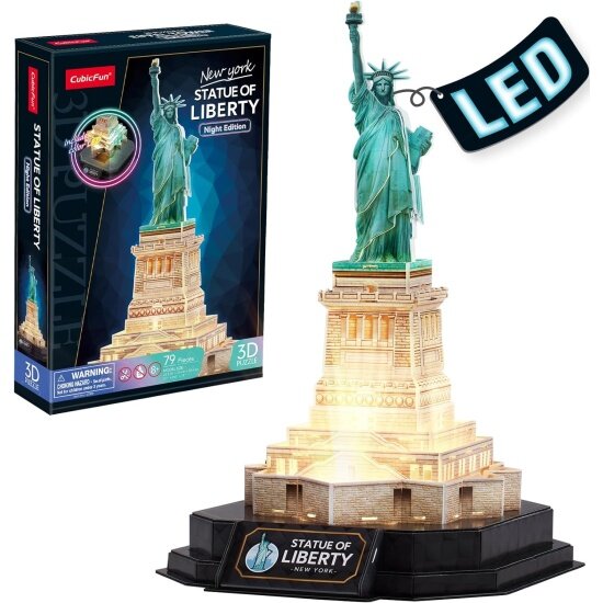 Пазл 3D Cubicfun Статуя Свободы с LED-подсветкой, 79 деталей