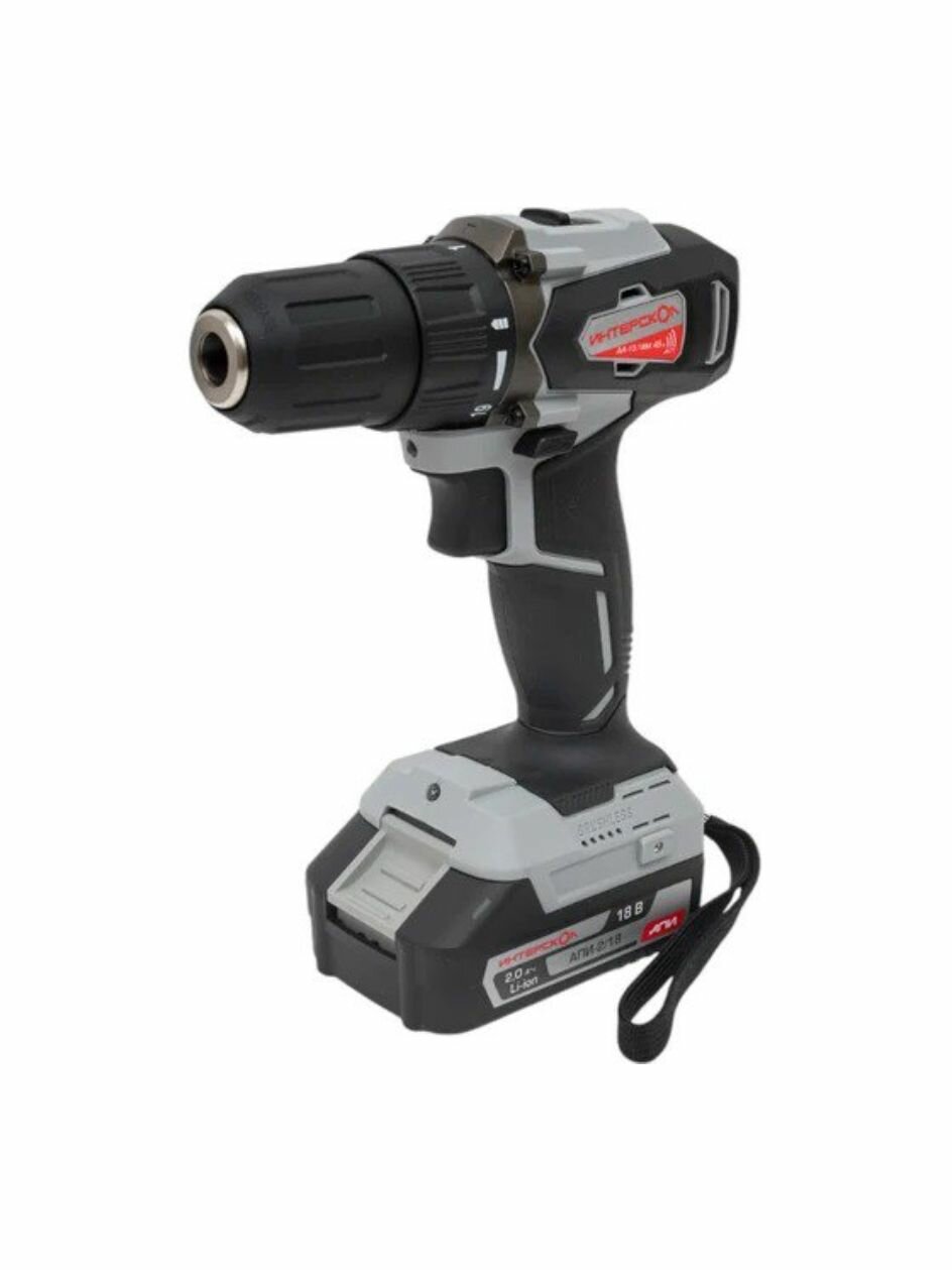 Аккумуляторная дрель-шуруповерт 18В ИНТЕРСКОЛ, 2 АКБ+ЗУ, 1700 Об/мин