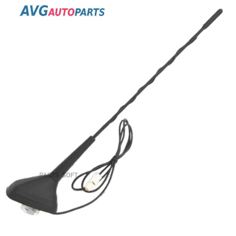 Антенна врезная активная черная 43см Renault Duster II/ Megane III/ Clio IV (кабель 1м) от официального дистрибьютора, AVG, артикул 122109