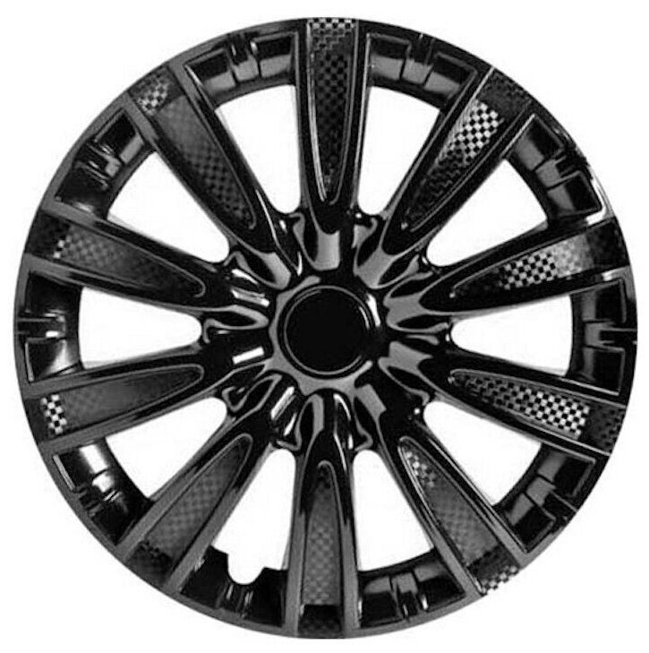 Автомобильные колпаки на диски торнадо R14", черный, в комплекте 4 колпака