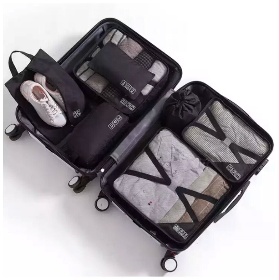 Органайзер для хранения и перевозки вещей в чемодане Like Travel, чёрный