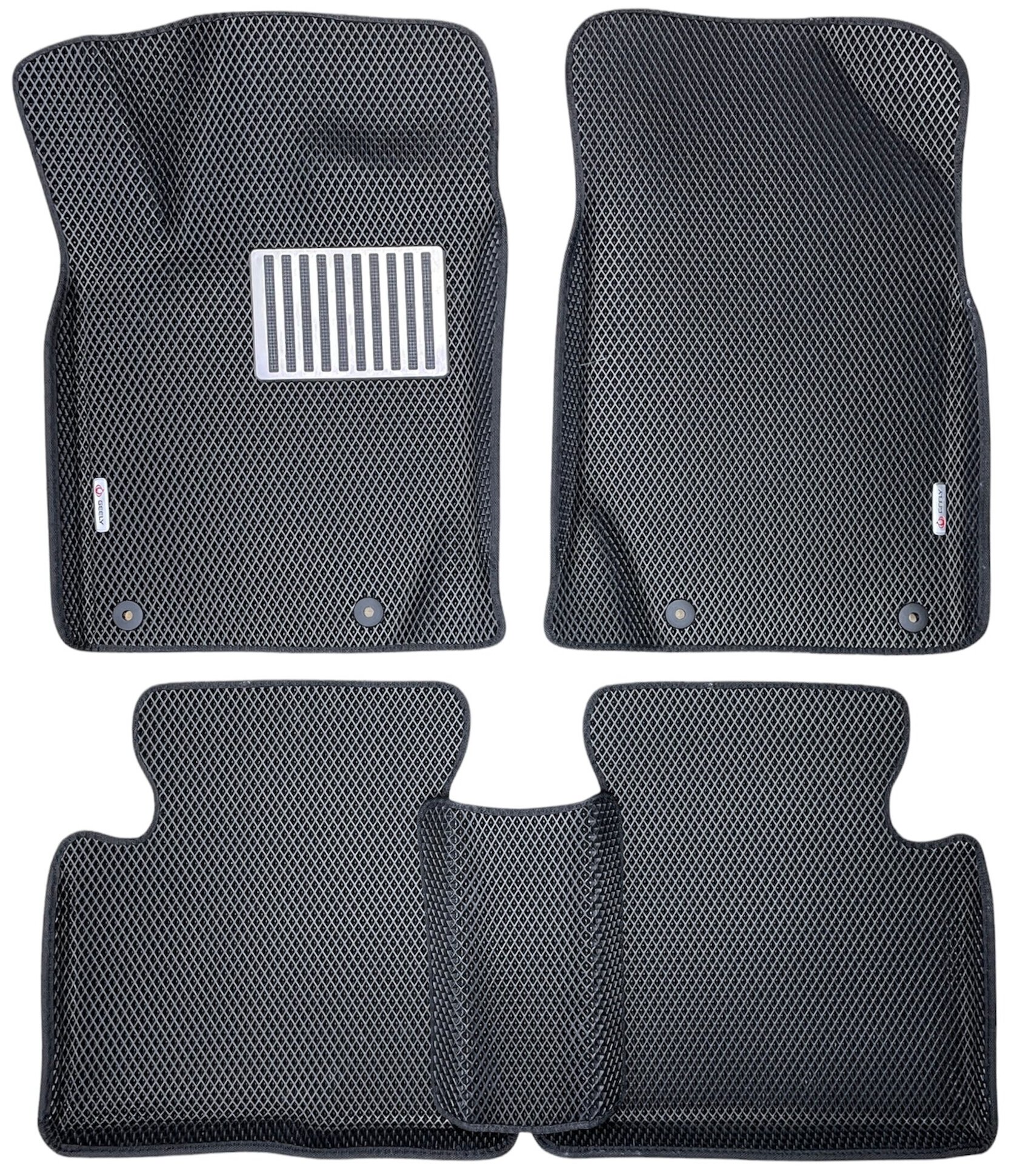 Автомобильные коврики ЕВА EVA ЭВА для Geely Atlas 2016-н. в. Джили Атлас 2016 черный(ромб)-черный