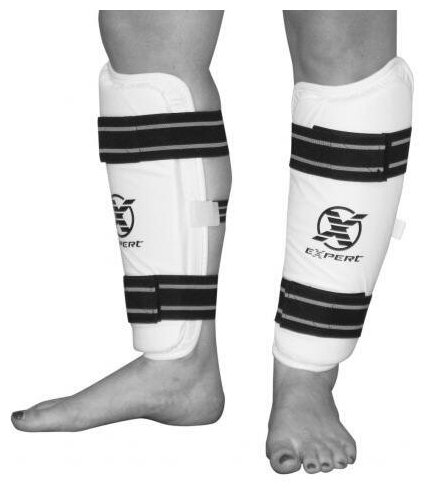 Защита голени Fight Expert для карате и тхэквондо белая размер L