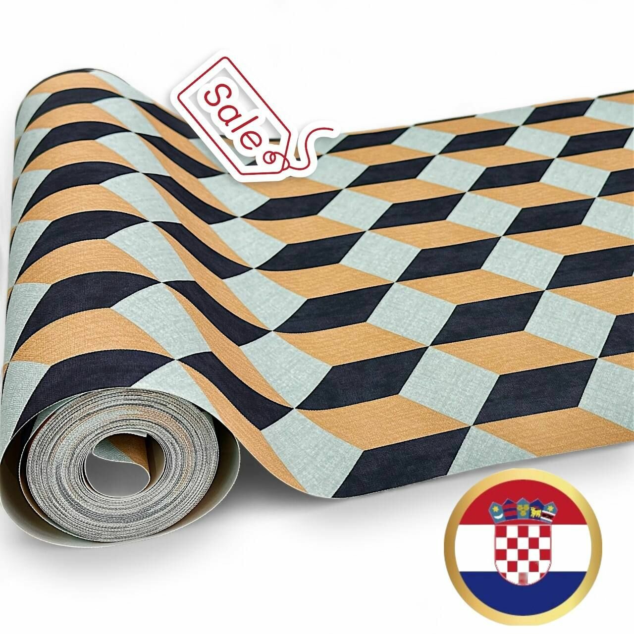 Обои Bn International Cubiq BN 220365, Нидерланды, 3д эффект голубой, коричневый, серые квадраты