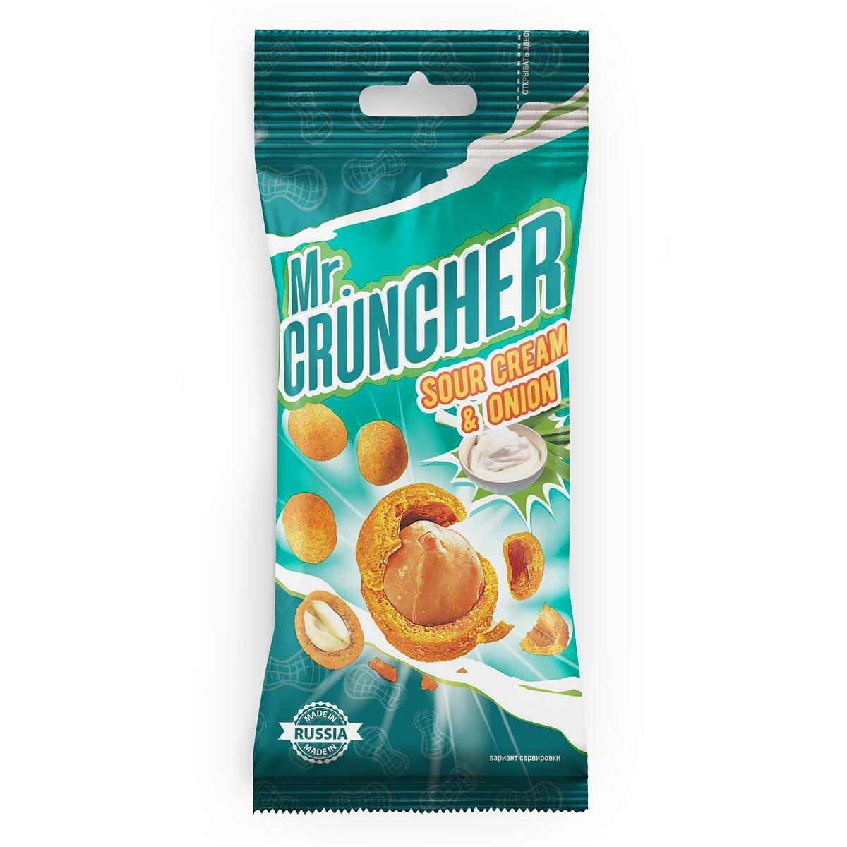 Набор из 22 штук Арахис Mr.Cruncher в хрустящей корочке сметана и лук 60г