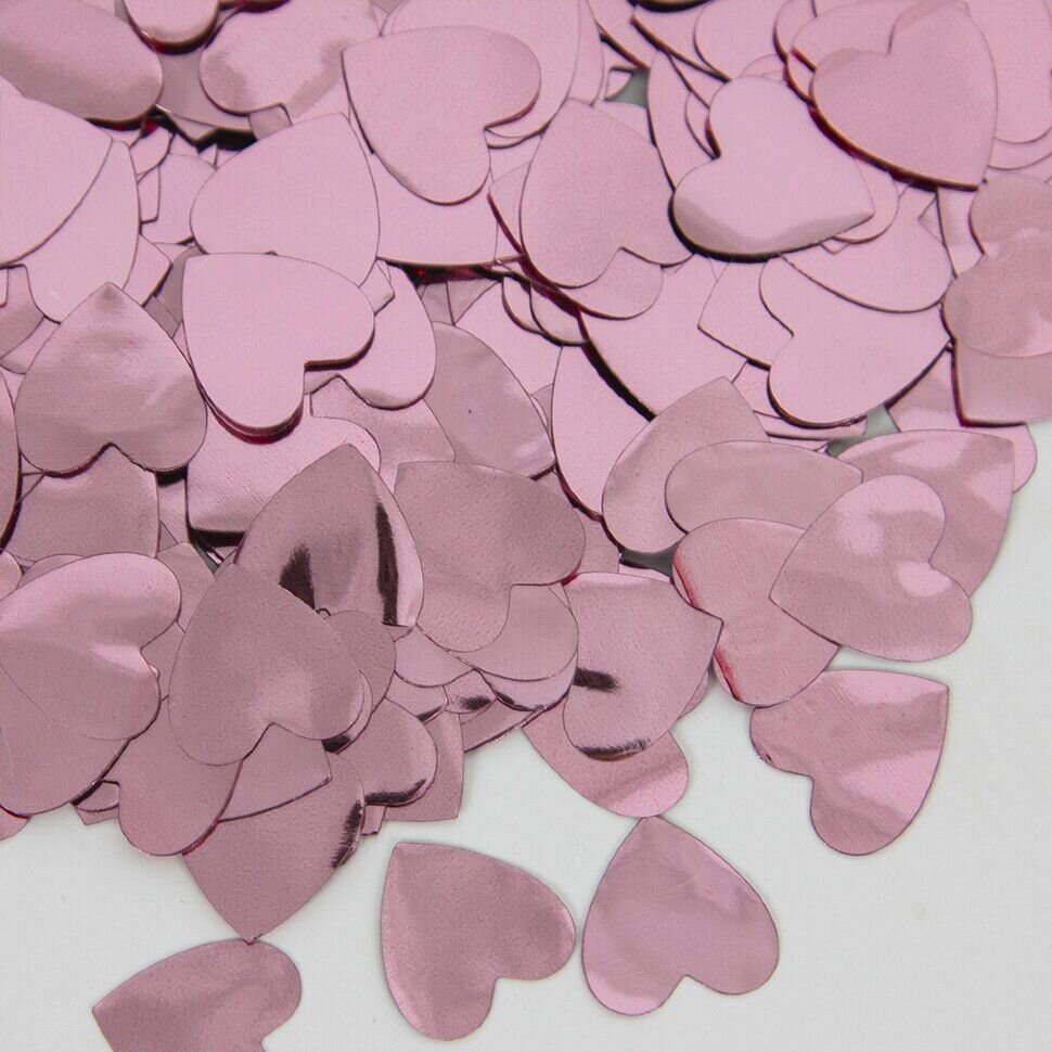 Конфетти фольга Сердце, Розовое Золото, Металлик, 2,5 см, 50 г.